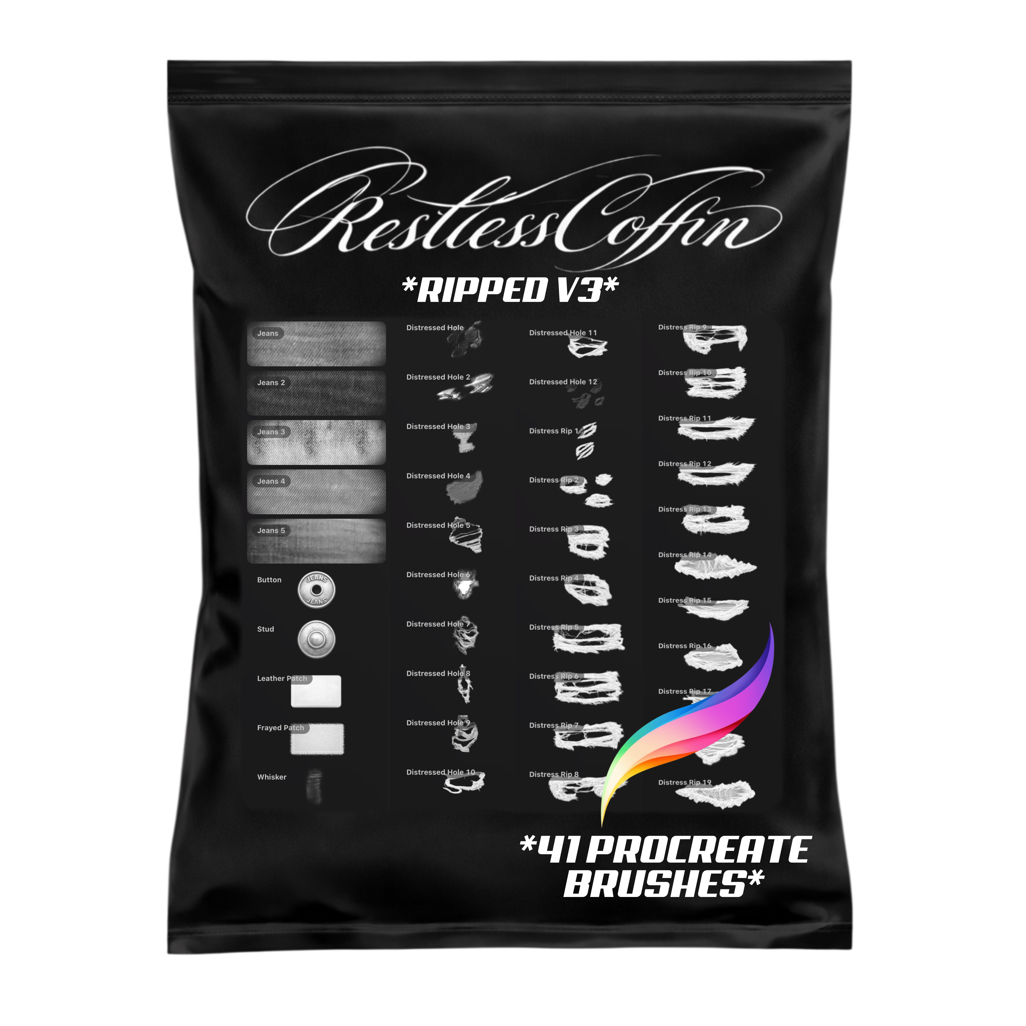 *NEW* Ripped V3 Procreate Brushset – 𝕽𝖊𝖘𝖙𝖑𝖊𝖘𝖘 𝕮𝖔𝖋𝖋𝖎𝖓