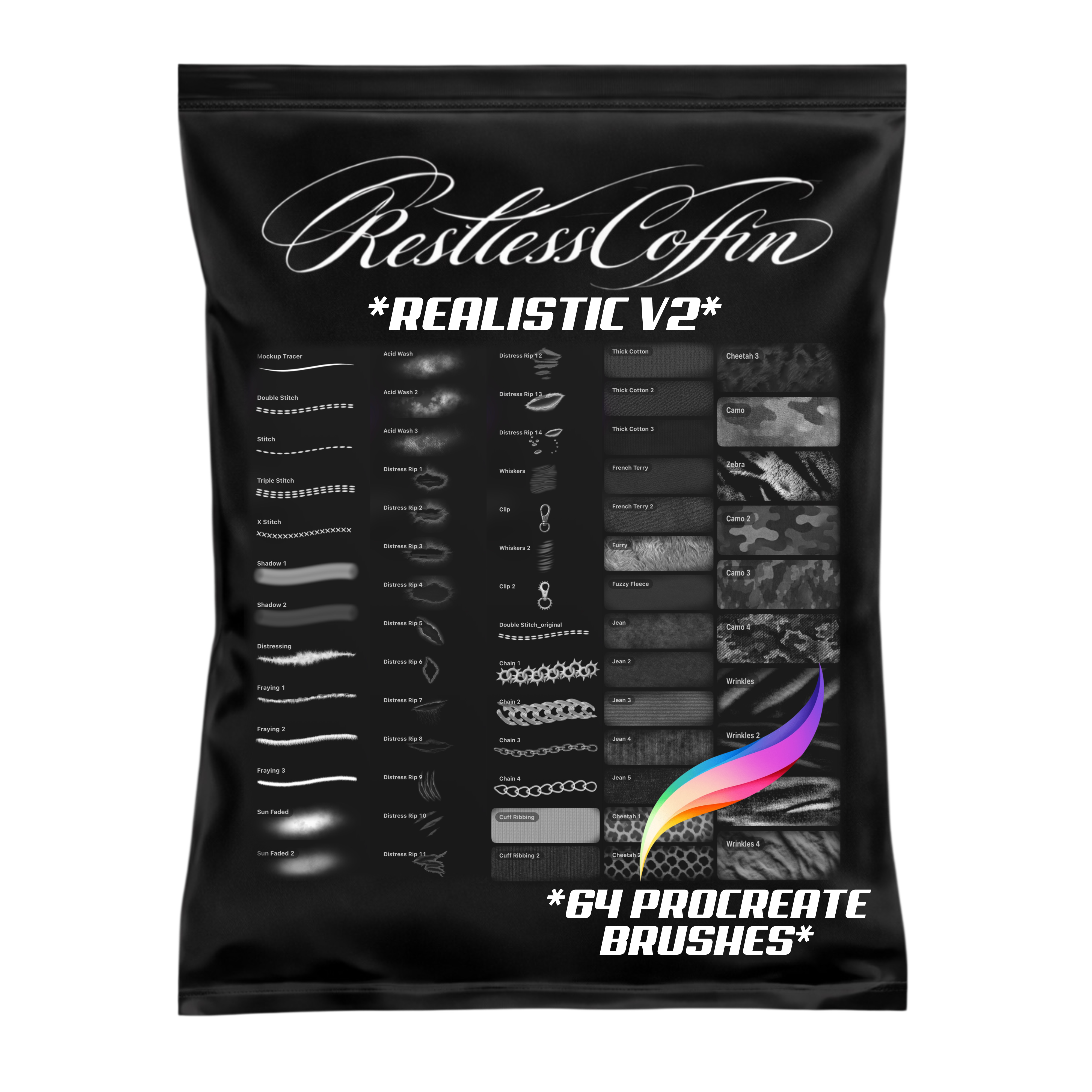 Realistic V2 Procreate Brushset – Restless Coffin